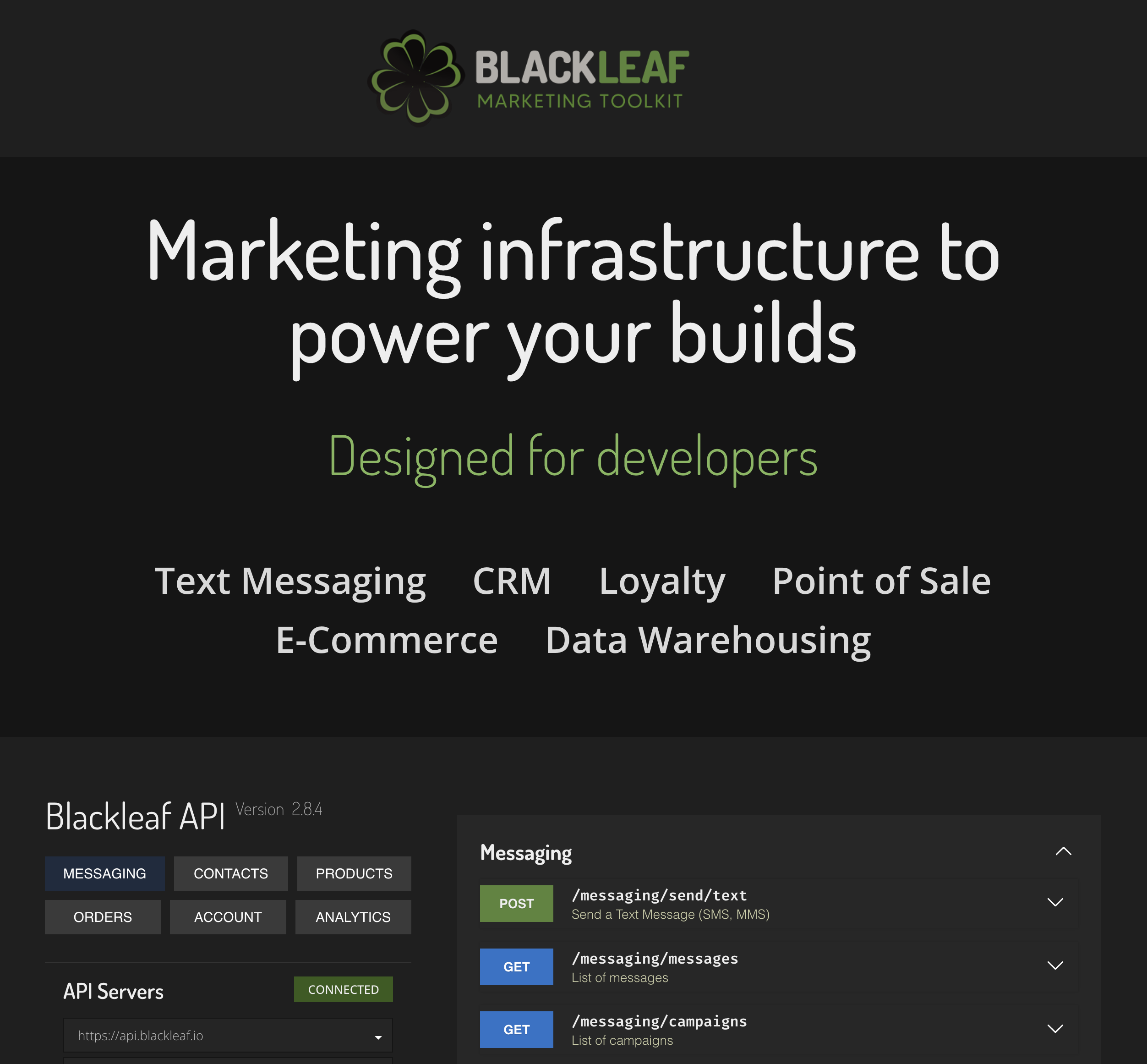 Blackleaf - Marketing Infrastructure to Power Your Builds - Designed for Developers